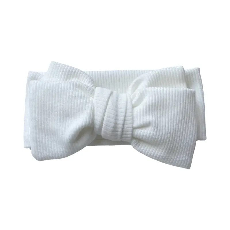 Baby Boss ME Cotton Headband Bow White – fivelittleduck