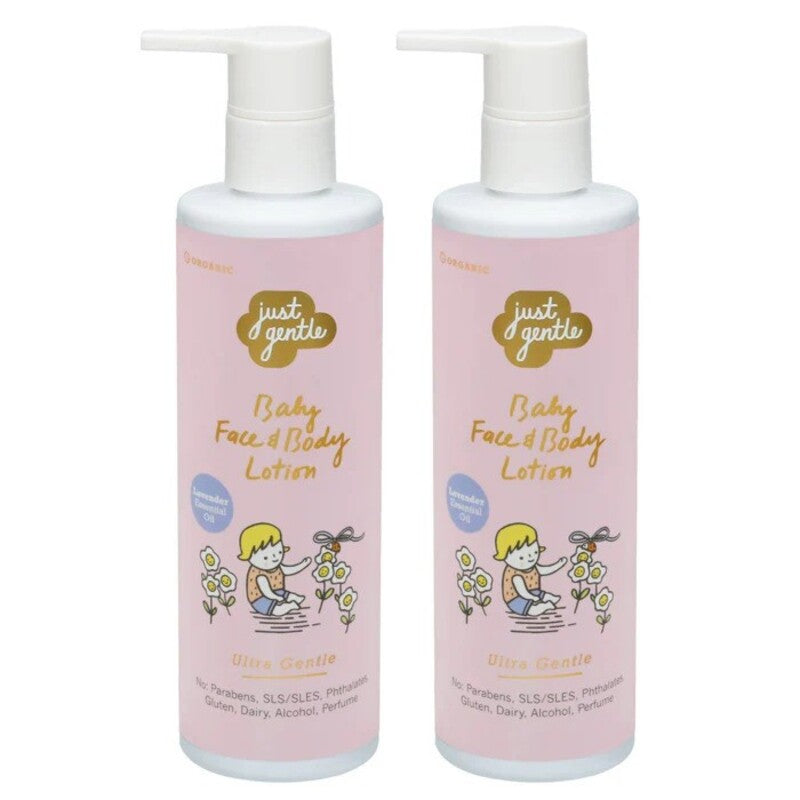 Just Gentle Baby Face & Body Lotion Lavender Twin Pack – fivelittleduck