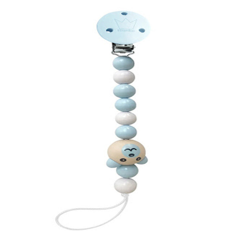 Littlemico Wood Beads Bear Pacifier Holder Blue – fivelittleduck