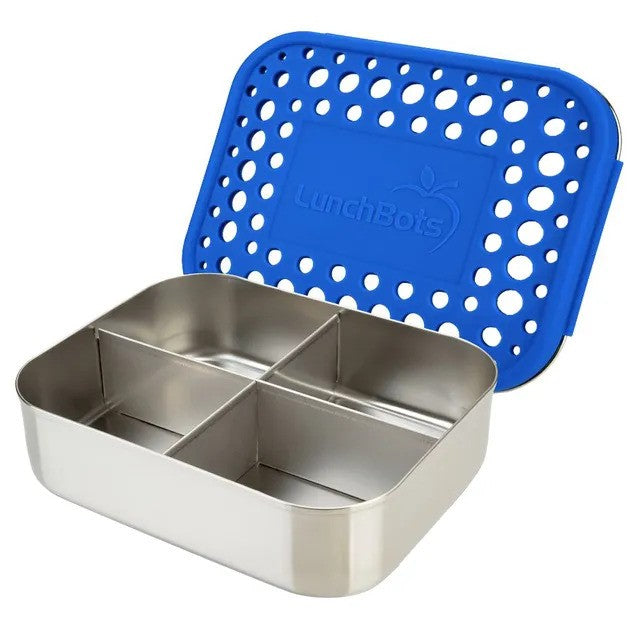 LunchBots Medium Quad Bento Lunchbox Blue – fivelittleduck