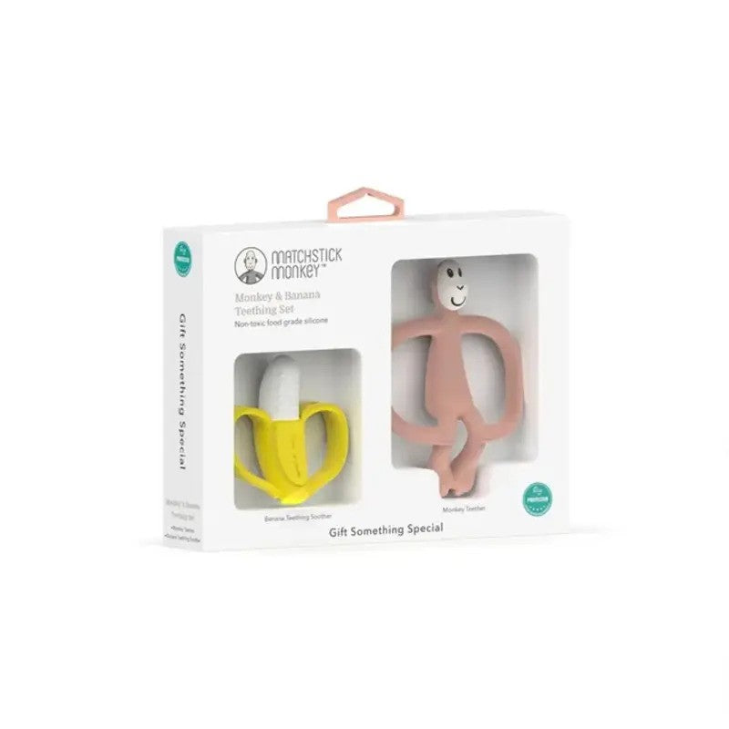 Matchstick Monkey Banana & Monkey Gift Set Dusty Pink (3M Plus ...